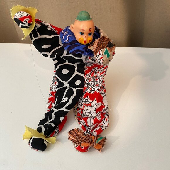 Toys | Vintage Clown Puppet 9 Handcrafted Fabric Toy Collectible Circus ...